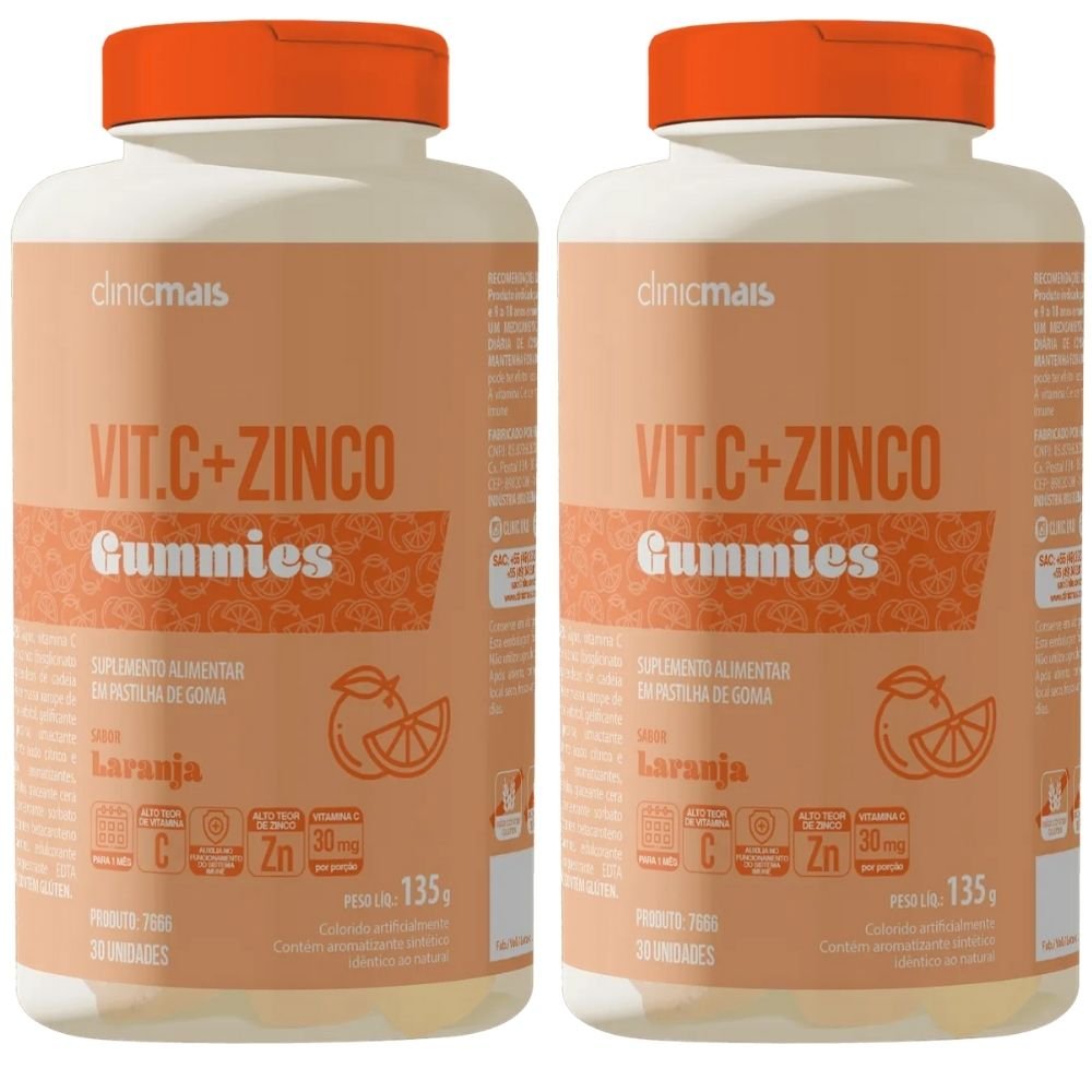 KIT 2X Vitamina C + Zinco Gummies 30 gomas - Clinicmais | Natulha
