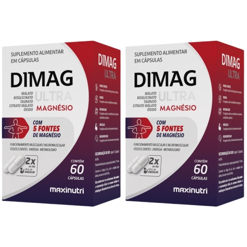 KIT 2X DIMAG ULTRA (5 mangésios) 60 cápsulas - Maxinutri | Natulha