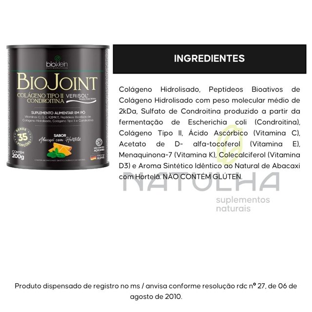 KIT 3X BioJoint (Colágeno Tipo 2, Condroitina, Verisol e Vitaminas ...