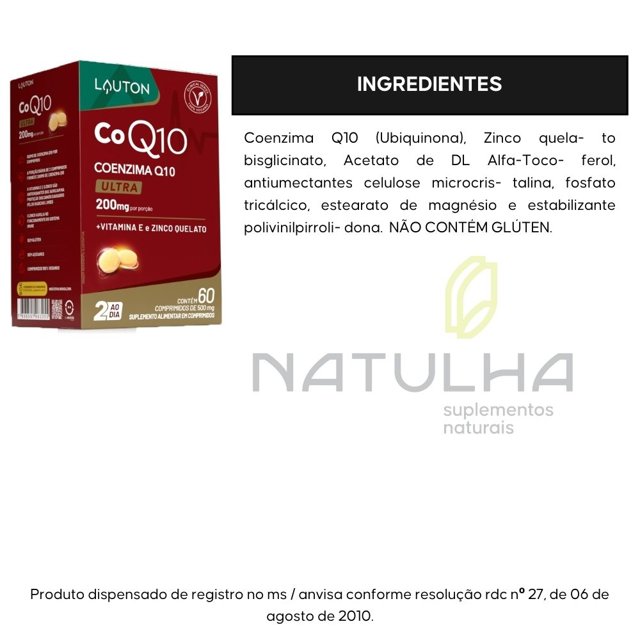 Coenzima Q10 Ultra 200mg 60 comprimidos - Lauton | Natulha