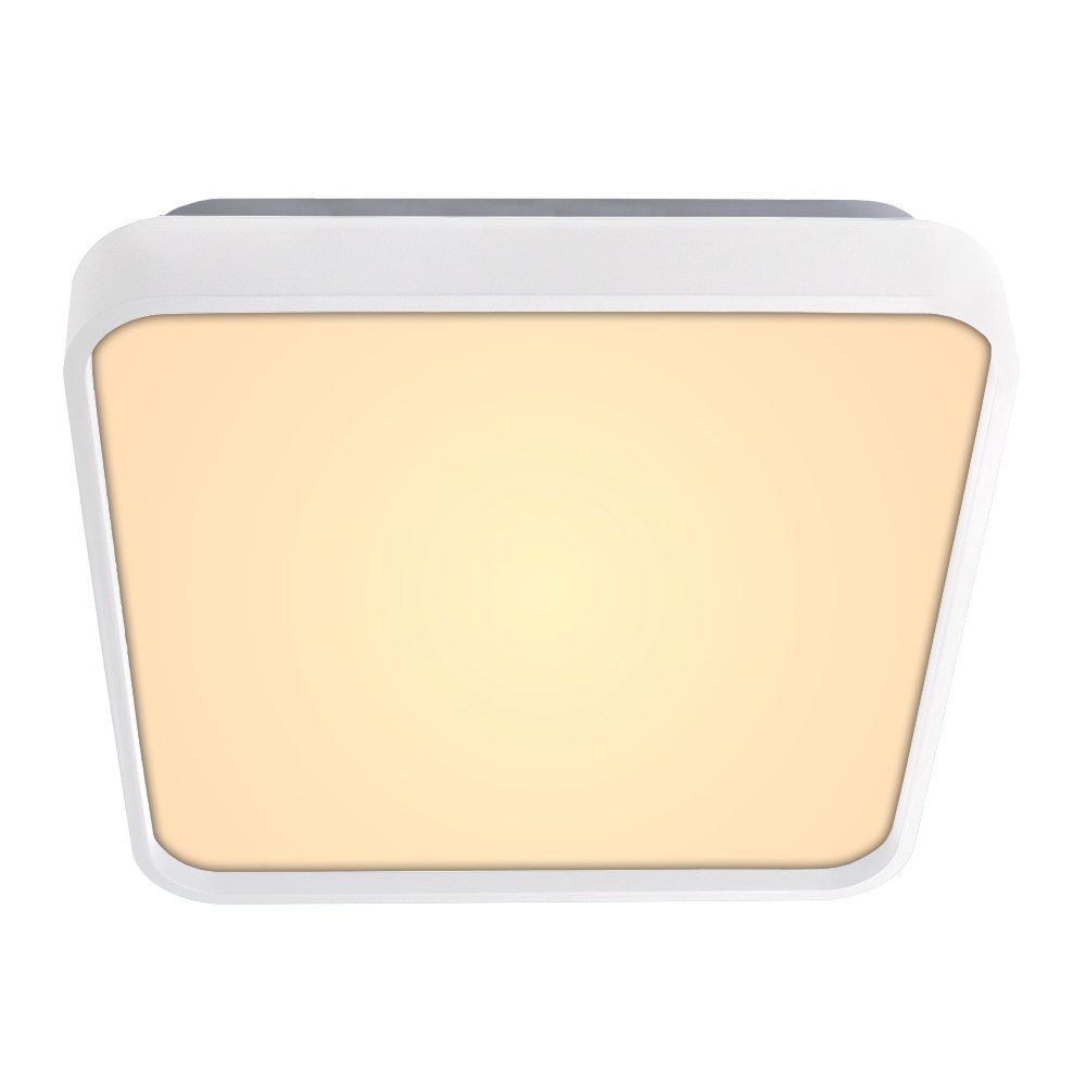 Plafon Round LED Quadrado 280mm Liso Branco 18W - Bivolt Temperatura ...