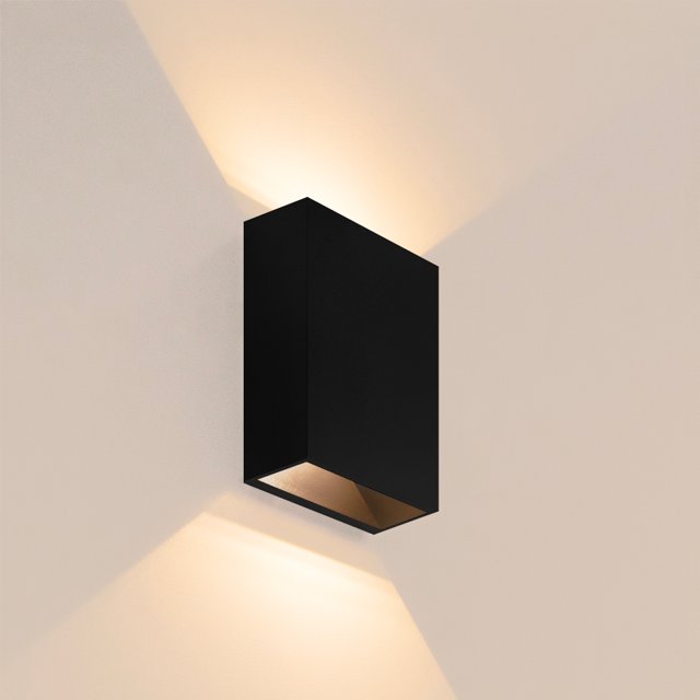 Luminária Arandela LED 4W de Parede Preta IP65 Branca Quente 3000K ...