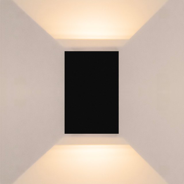 Luminária Arandela LED 4W de Parede Preta IP65 Branca Quente 3000K ...