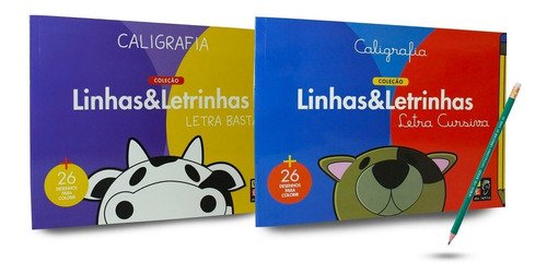 Caligrafia - Letra Bastão + Letra Cursiva + Lápis Borracha - 2 Livros ...
