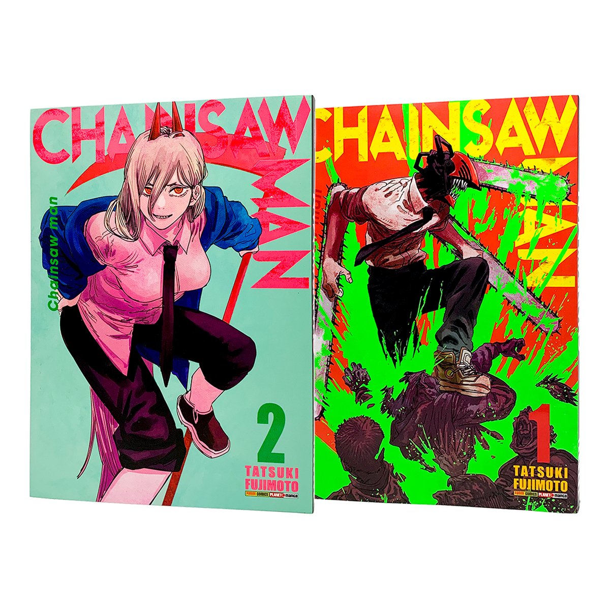 Chainsaw Man Vol. 1 + Vol. 2 - Tatsuki Fujimoto - Editora Panini - 2 Mangás | Livraria Enjoy