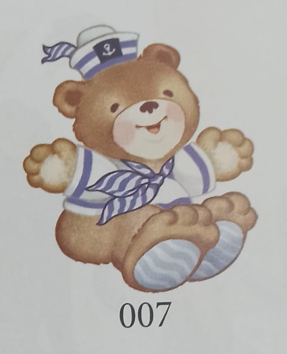 Aplique em Papel e MDF APM20-007 Ursinho Marinheiro | Kade Arte