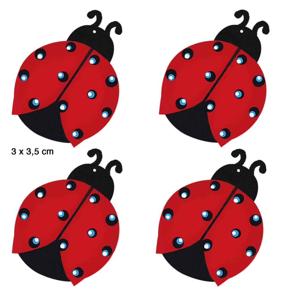 Aplique em Papel e MDF APM3-007 Joaninhas | Kade Arte