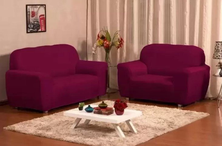 Capa Sofa Relex com elastico 2 e 3 lugares vinho | LOJA TABARATO