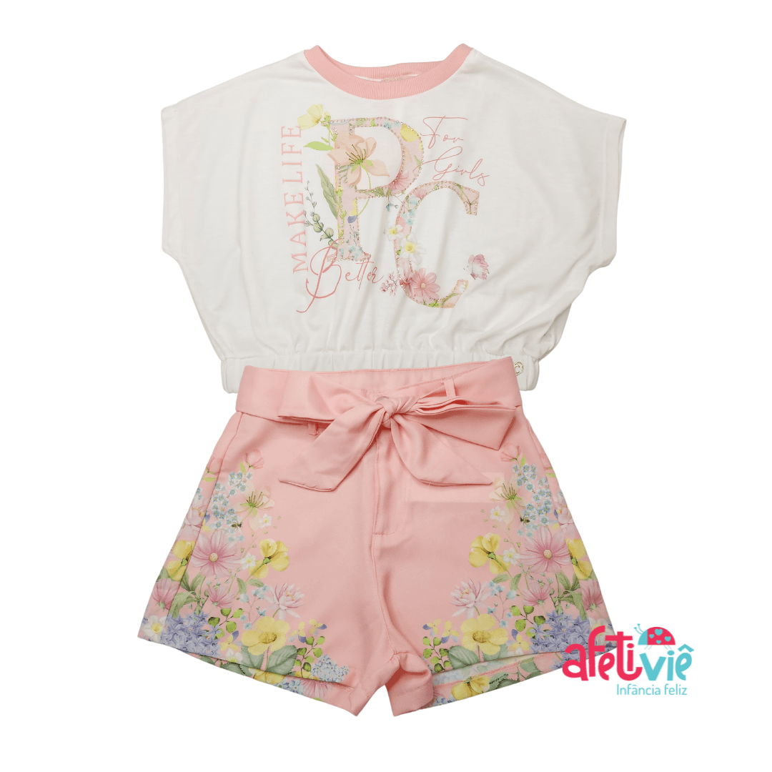 CONJUNTO PIC NIC - PETIT CHERIE - ROSA | AFETIVIÊ