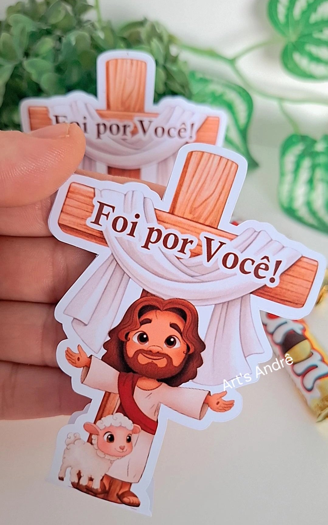 Tag Cruz com Chocolate - Páscoa Cristão | Art´s Andrê