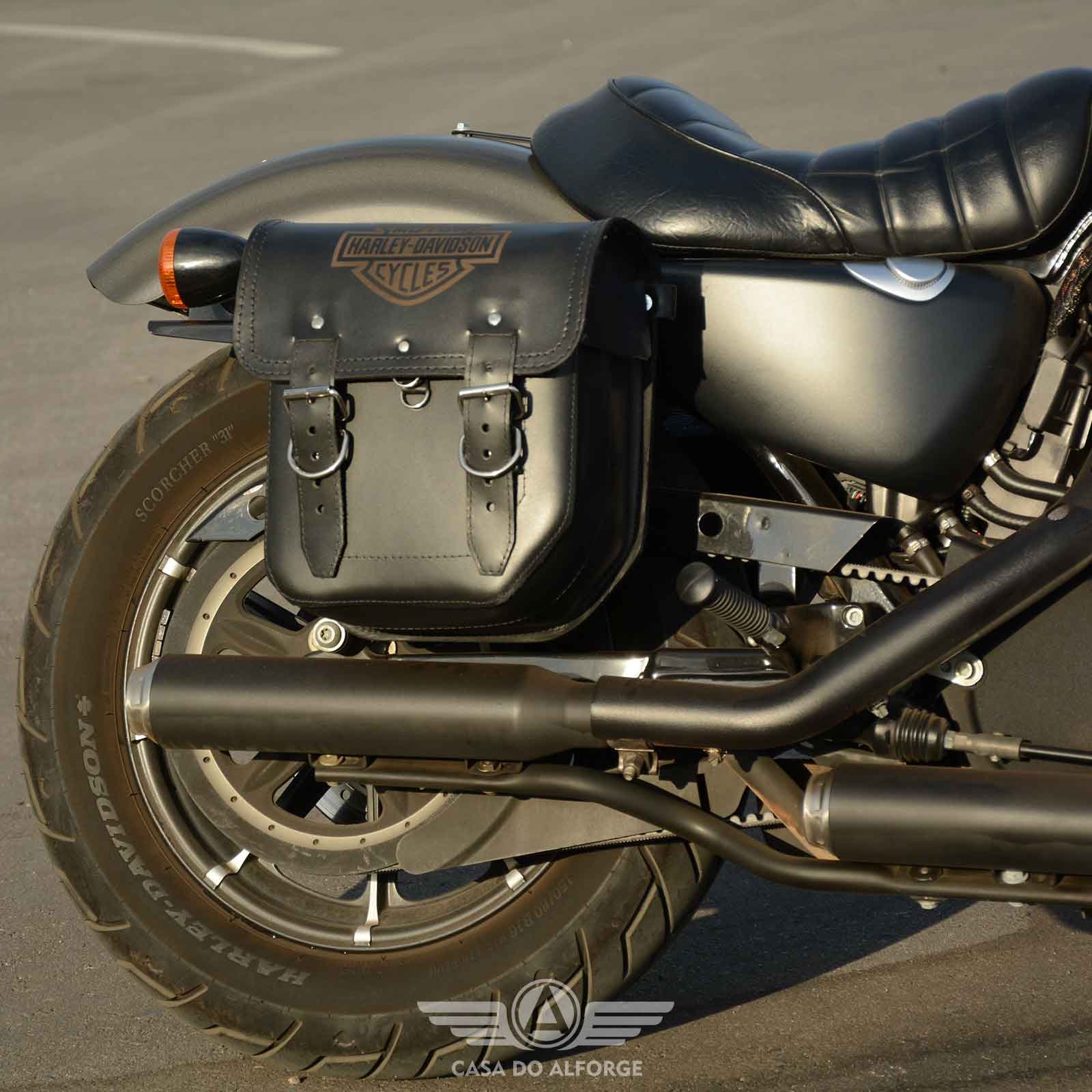 Alforge em Couro para Harley Davidson Iron 883 e XL1200 | CASA DO ALFORGE