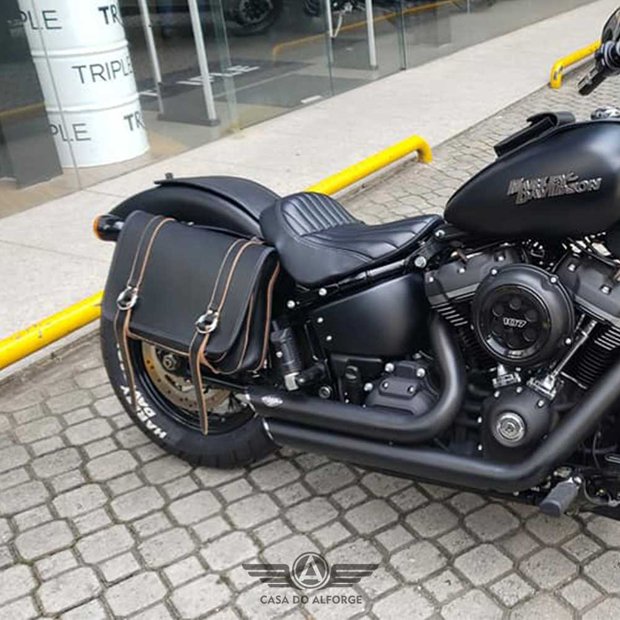 Alforge Lateral em Couro para Royal Enfield Meteor 350 | CASA DO ALFORGE