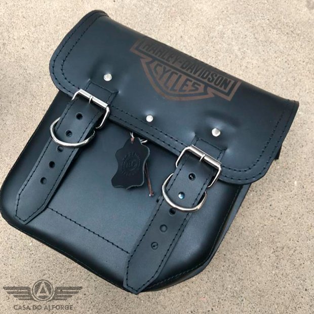 MOTO CUSTOM - Alforge Lateral em Couro Natural | CASA DO ALFORGE