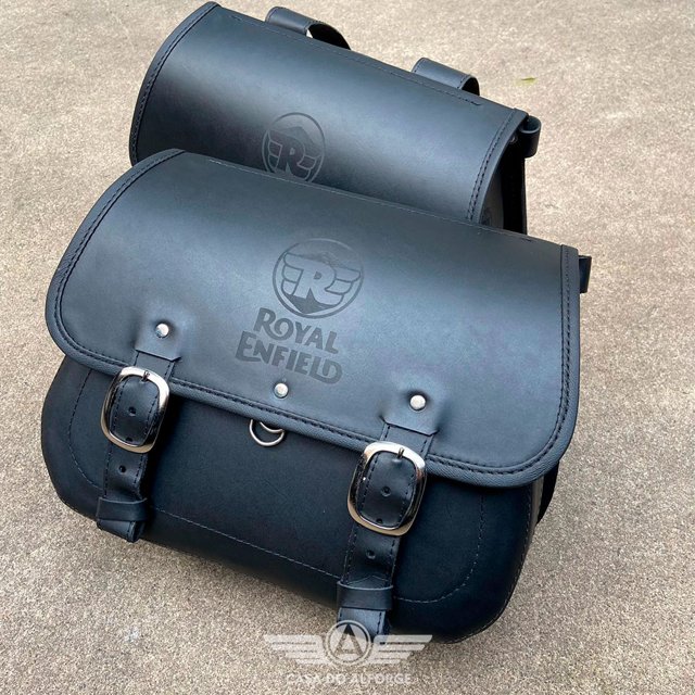 Royal Enfield Hunter 350 - Alforge em Couro Impermeável | CASA DO ALFORGE
