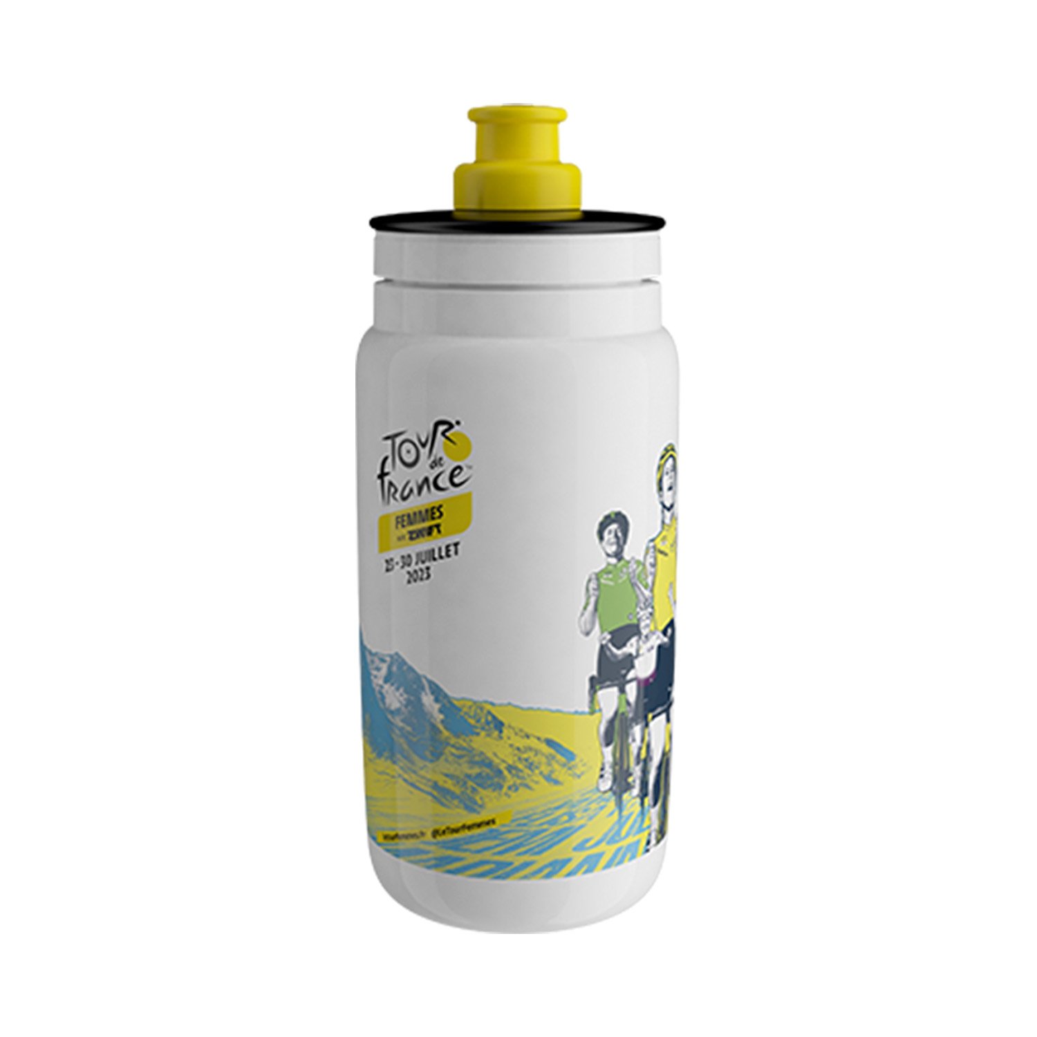 CARAMANHOLA 550ML ELITE FLY TDF FEMMES 2023 - BRANCO/AMARELO | Upgrade Bikes