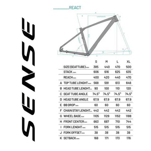 BICICLETA 29 SENSE REACT SPORT SHIMANO 2X8V - 2025 | Upgrade Bikes