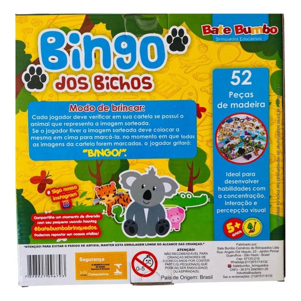 Bingo dos Bichos | Criativa Mente Brinquedos Inteligentes
