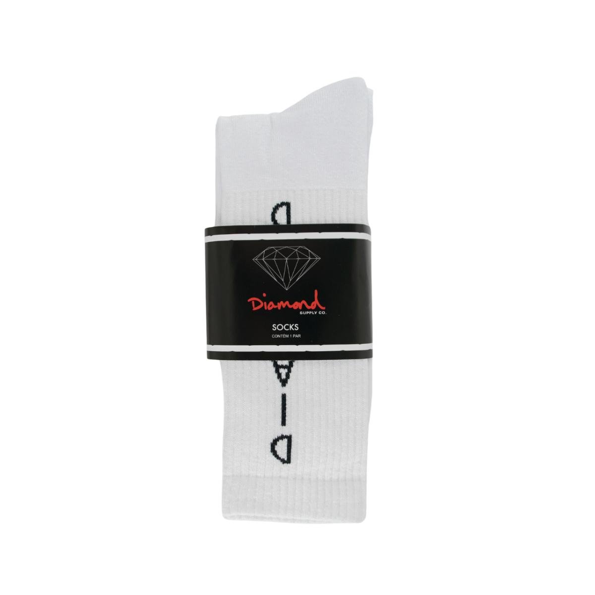 Meia Diamond Hobbs Crew High - White | MadBoards