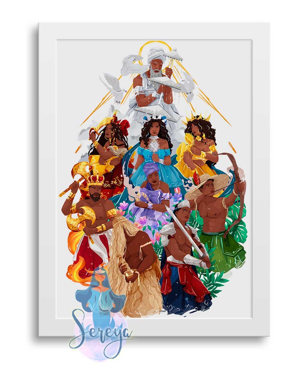 Pôster / Quadro A4 ou A3 Fine Art Orixás da Umbanda | Sereya