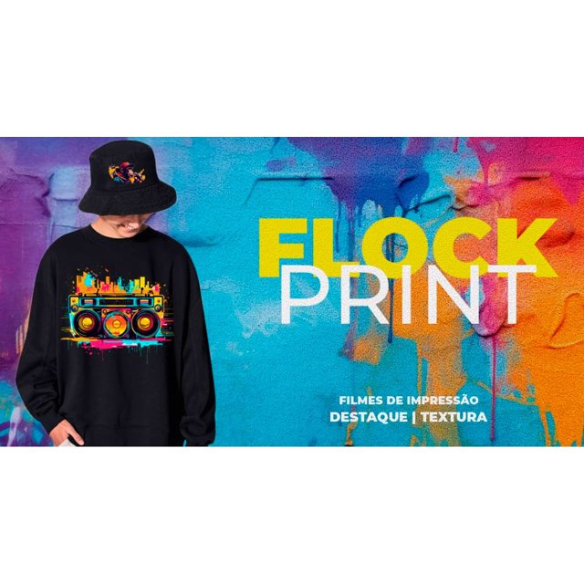 Film FLEX Flock 3D A4 aceita sublimação | Pampa Tech