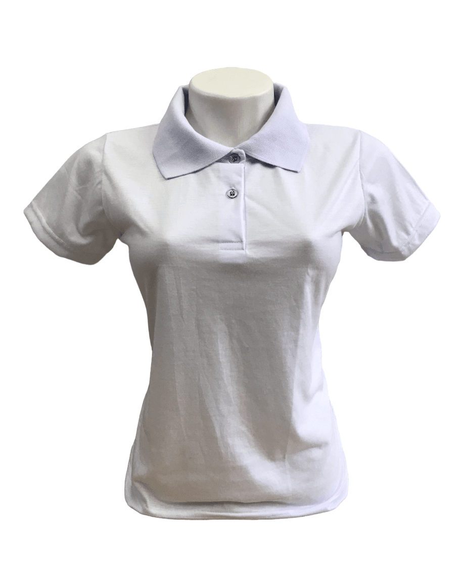 Polo Feminina Baby look Branca Sublimação | Pampa Tech