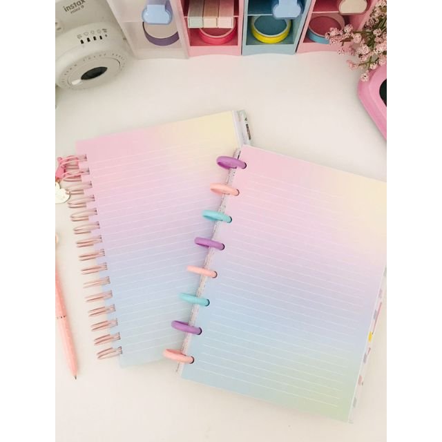 Refil 50 Folhas Pautado Colorido Degrade Wire-o Tamanho A5 | Motibel