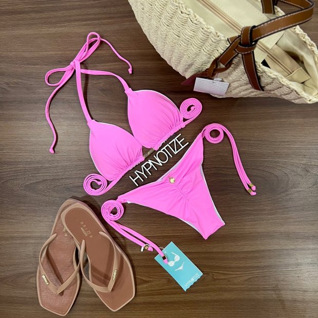 Biquini Aline Rosa Power-Branco | Hypnotize Fashion Beach