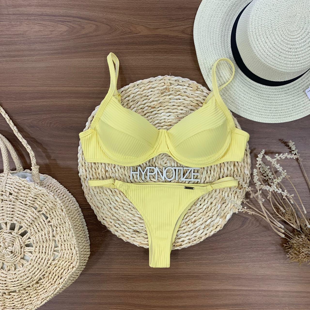 Biquini Lauren Canelado Malha Amarelo | Hypnotize Fashion Beach