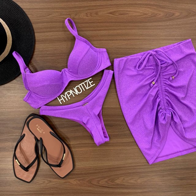 Biquíni Catiele Trabalhado Lurex Lilus Hypnotize Fashion Beach