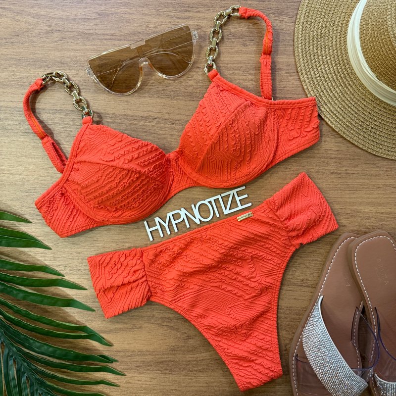 Biquini Claudiane Relevo Laranja | Hypnotize Fashion Beach