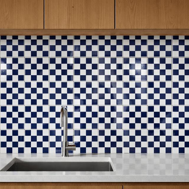 Azulejo Check Azul Escuro – Coleção Trama | TAI Azulejos