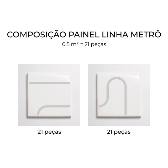 Azulejo Painel Linha Metrô - Cinza | TAI Azulejos