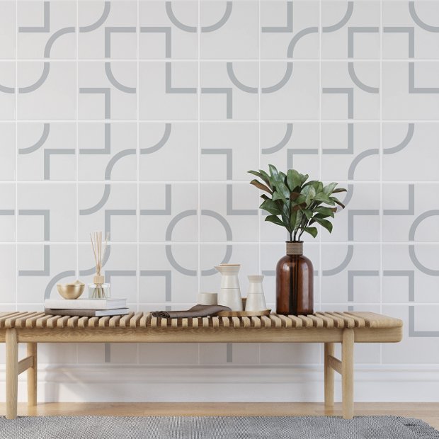 Azulejo Painel Forma - Cinza | TAI Azulejos