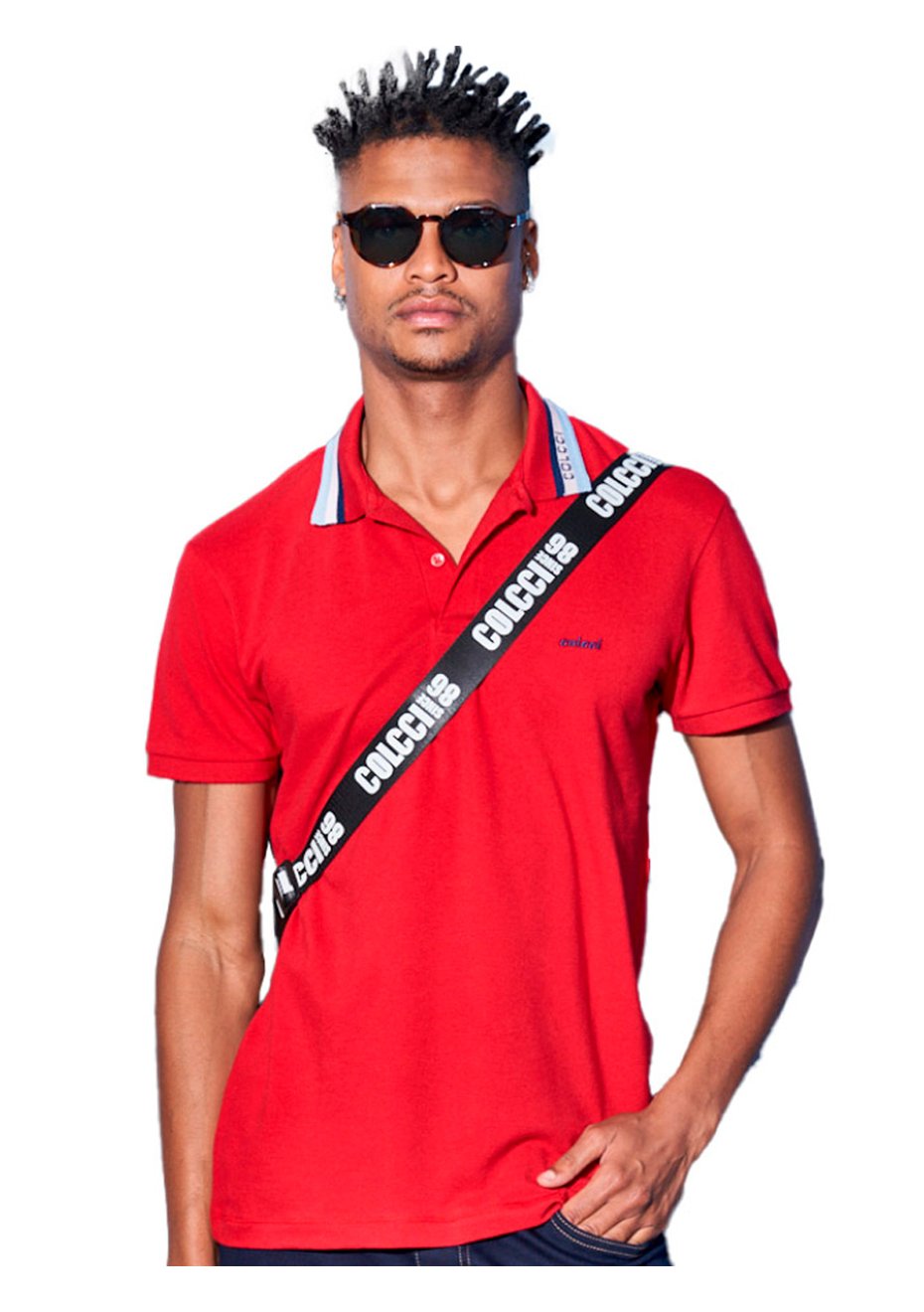 Polo Colcci Masculina Piquet Stripes Logo Collar Vermelha | Secret Outlet