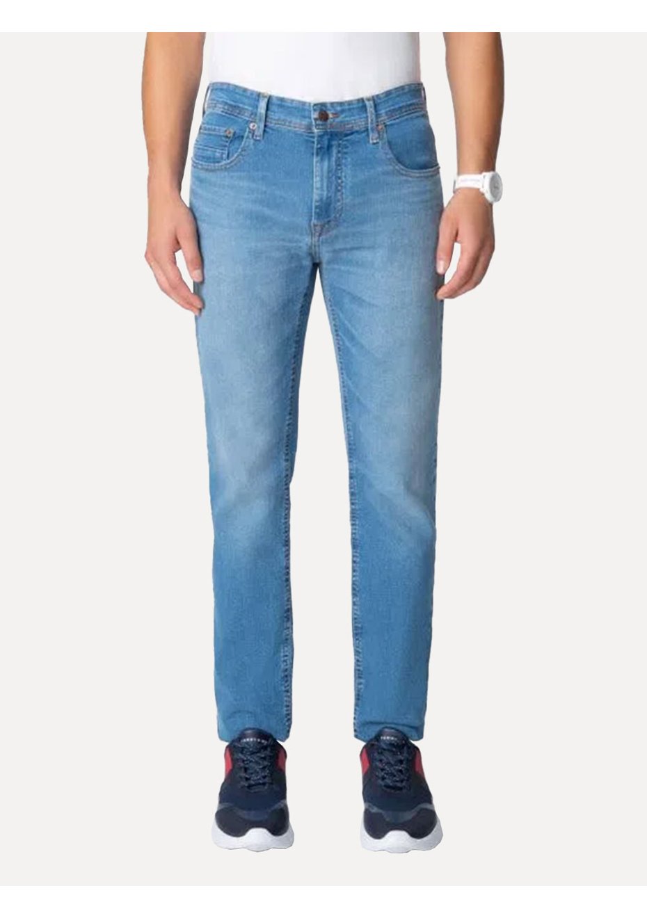 Camisa Tommy Jeans Masculina Slim Original Azul Claro | Secret Outlet