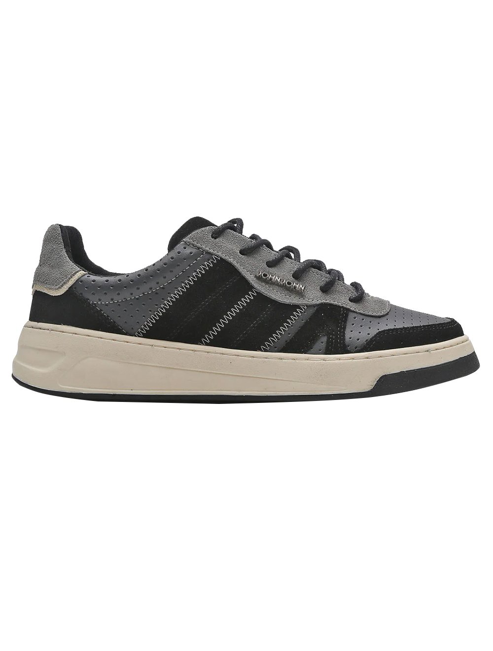 Tênis John John Masculino Austin Gray Black Cinza e Preto | Secret Outlet