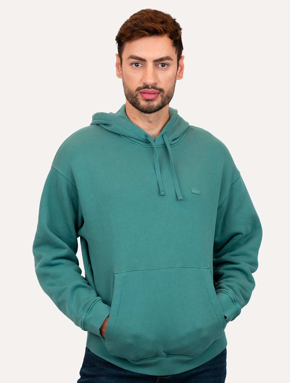 Moletom Lacoste Masculino Loose Fit Hoodie Azul Turquesa | Secret Outlet
