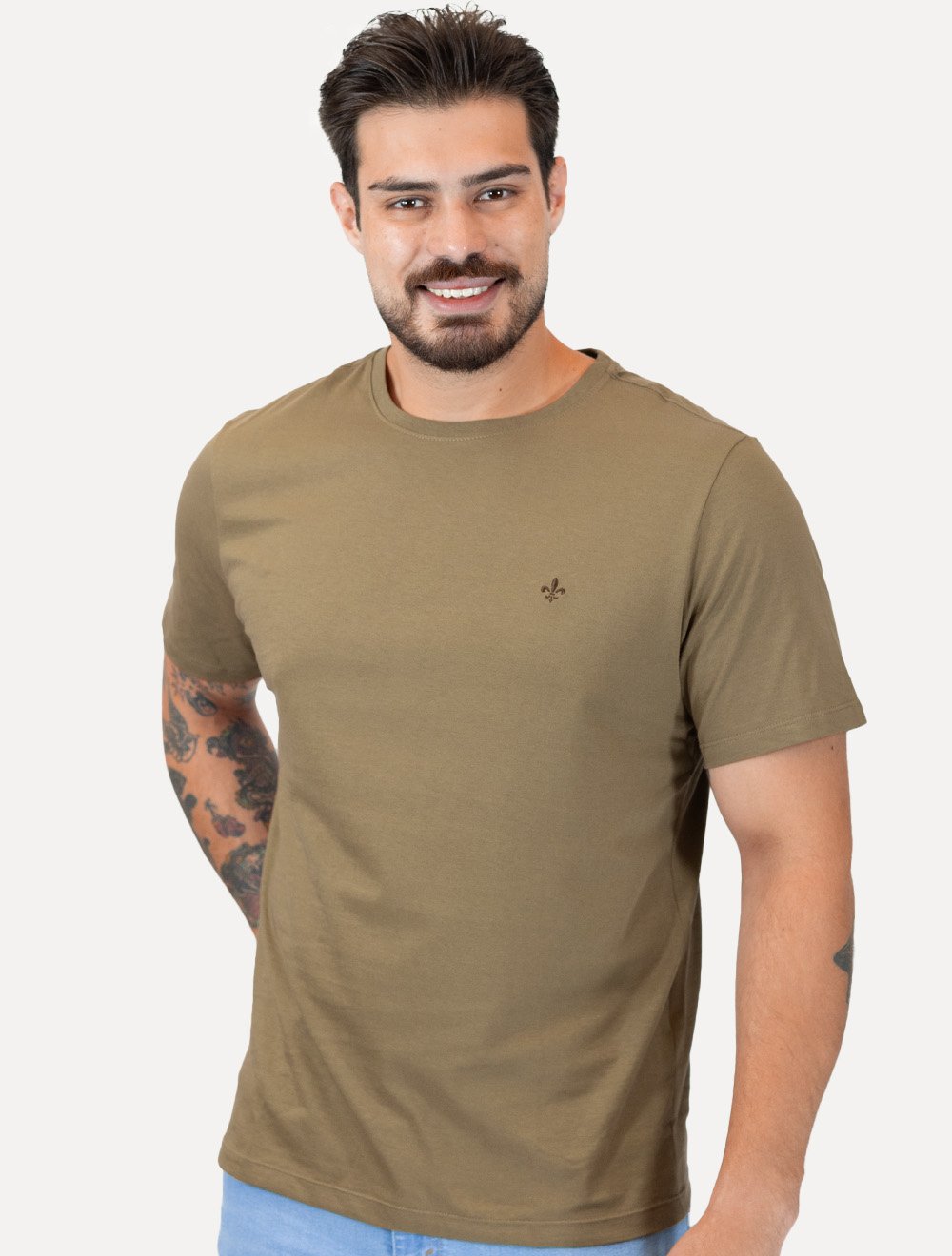 Camiseta Dudalina Masculina Essentials Modal Logo Marrom Claro | Secret ...