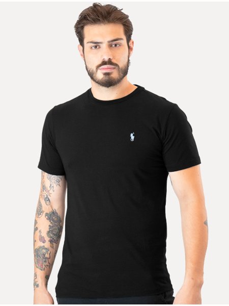 Camiseta Ralph Lauren Masculina Custom Slim Fit Blu Preta | Secret Outlet