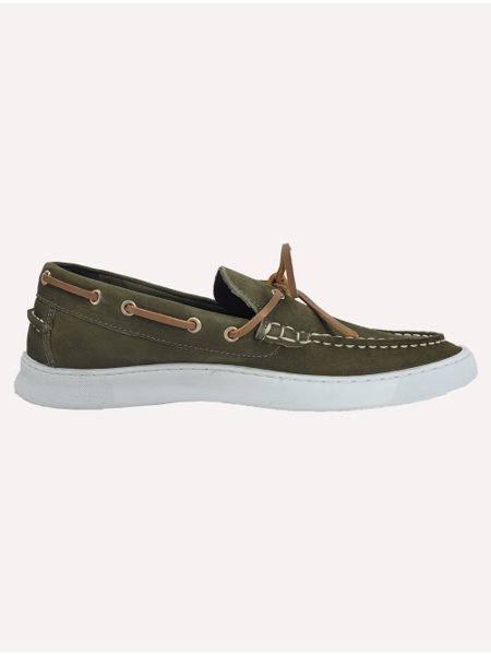 Docksider Nautica Masculino Suede Verde Militar | Secret Outlet