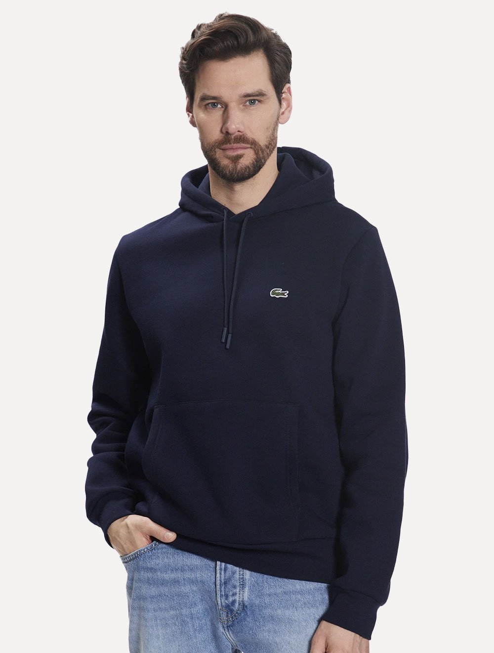Moletom Lacoste Masculino Hoodie Classic Fit Azul Marinho | Secret Outlet