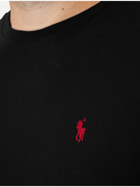 Camiseta Ralph Lauren Masculina Custom Slim Fit Preta | Secret Outlet
