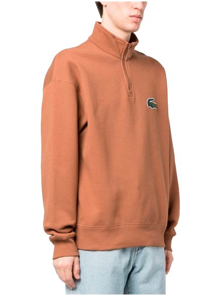 Moletom Lacoste Masculino Loose Fit Big Croco Half-Zip Marrom | Secret ...