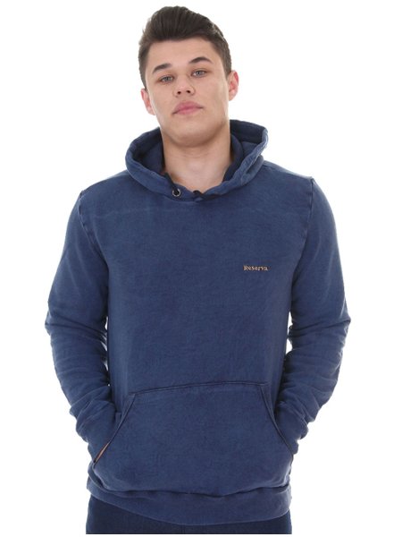 Moletom Reserva Masculino Hoodie Washed Azul Marinho | Secret Outlet