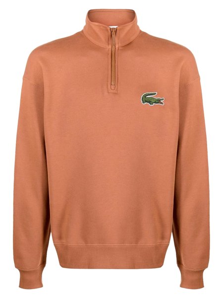 Moletom Lacoste Masculino Loose Fit Big Croco Half-Zip Marrom | Secret ...