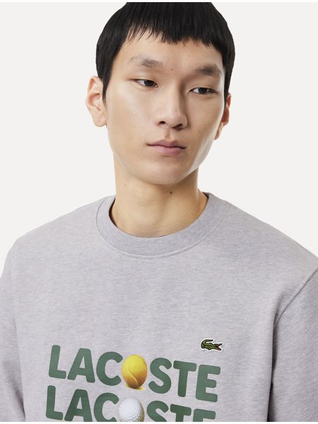 Moletom Lacoste Masculino Heavy Cotton Ball Print Cinza Mescla | Secret ...
