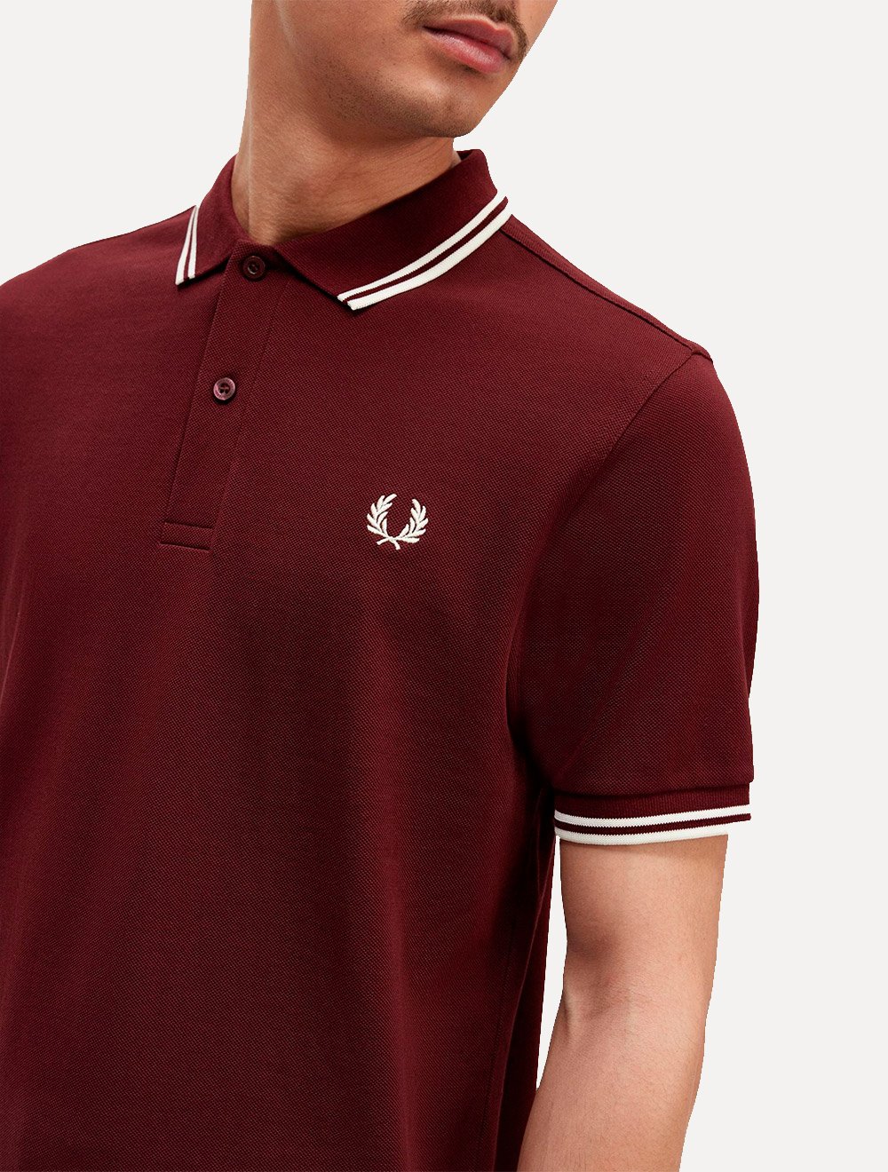 Polo Fred Perry Masculina Piquet Regular Red Navy Twin Tipped Off-White ...