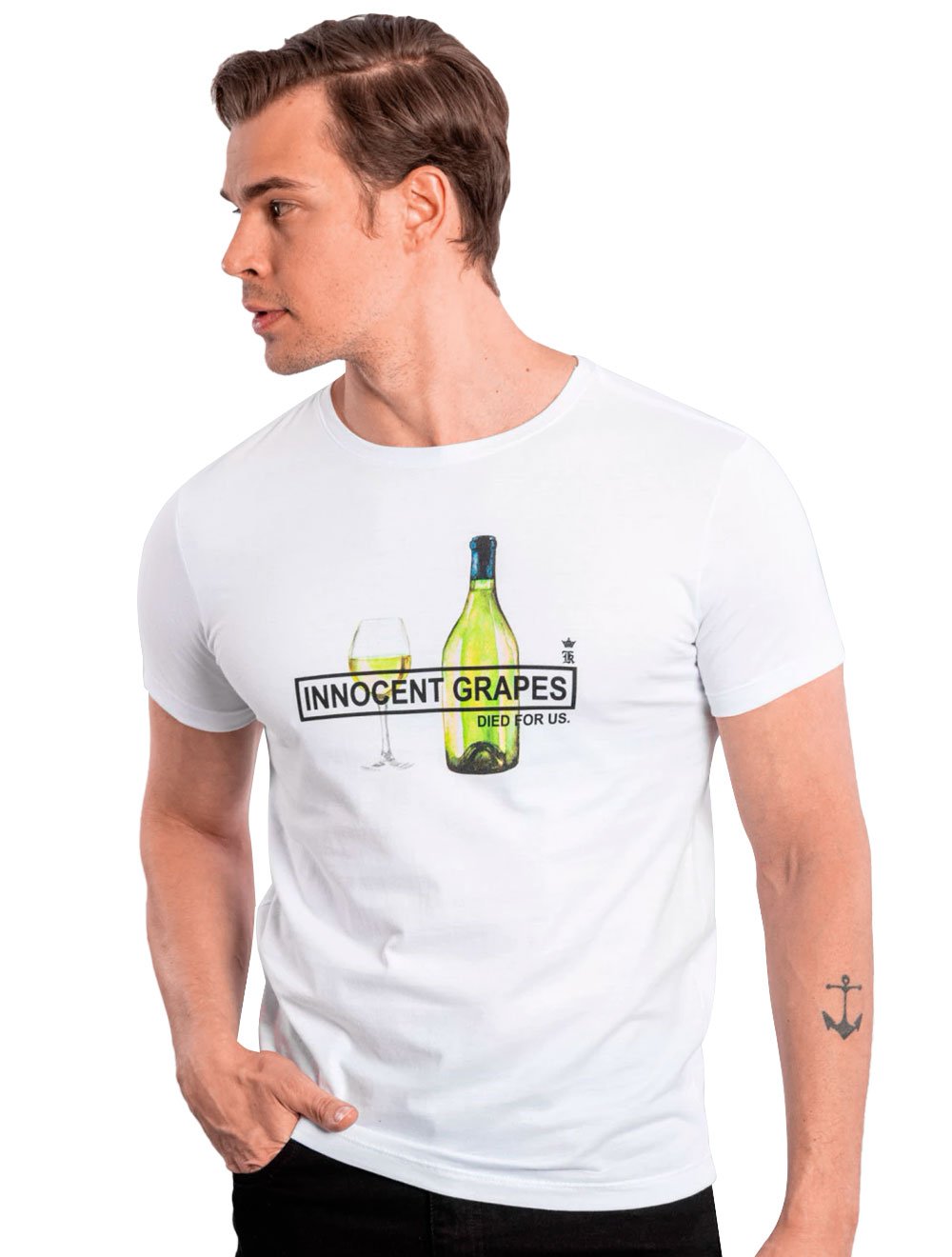 Camiseta Sergio K Masculina Regular Innocent Grapes Branca | Secret Outlet