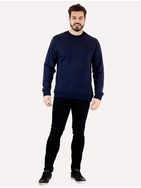 Moletom Ellus Masculino Crewneck Regular Basic Easa Azul Marinho | Secret Outlet