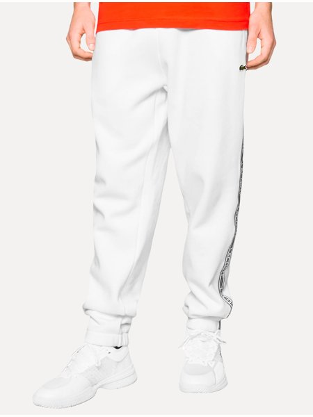 Calça Lacoste Moletom Masculina Side Striped Sash Brand Branca | Secret ...